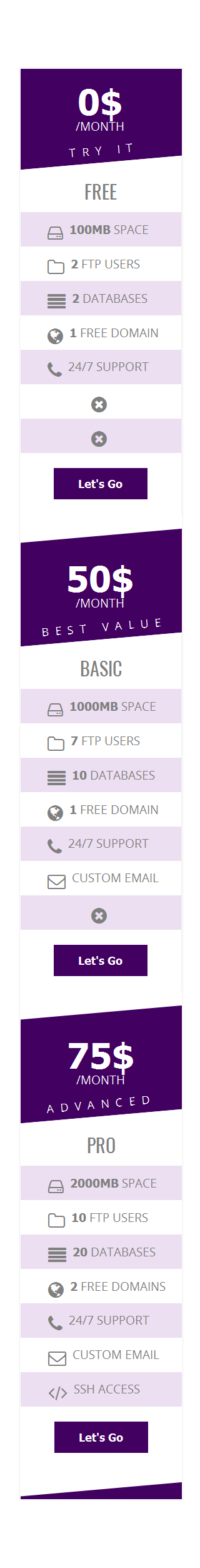 Slope - Flat Pricing Table by MondayFlight | CodeCanyon